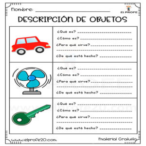 Ejercicios de descripción de objetos