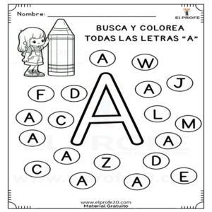 Cuadernillo busca y colorea las letras del abecedario