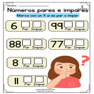 Ejercicios de números pares e impares
