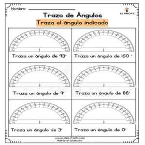 Ejercicios de trazo de ángulos