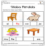 Ejercicios de lectoescritura la sílaba perdida