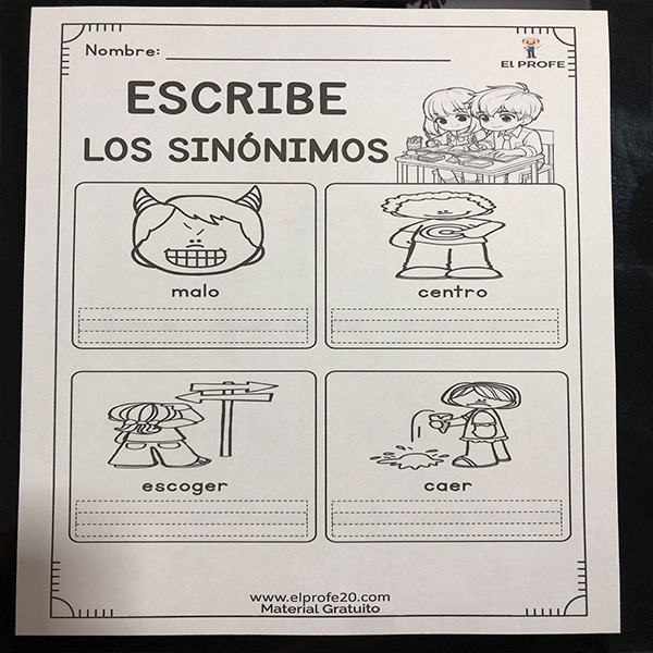 Fichas escribe los sinónimos razonamiento verbal