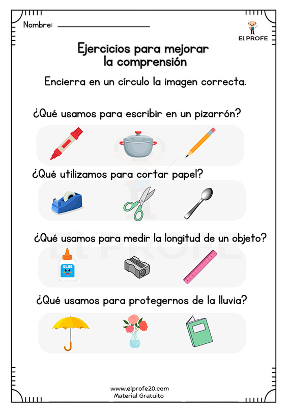 Ejercicios para trabajar la comprensión