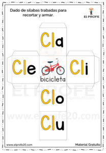 Dados de sílabas trabadas para imprimir gratis