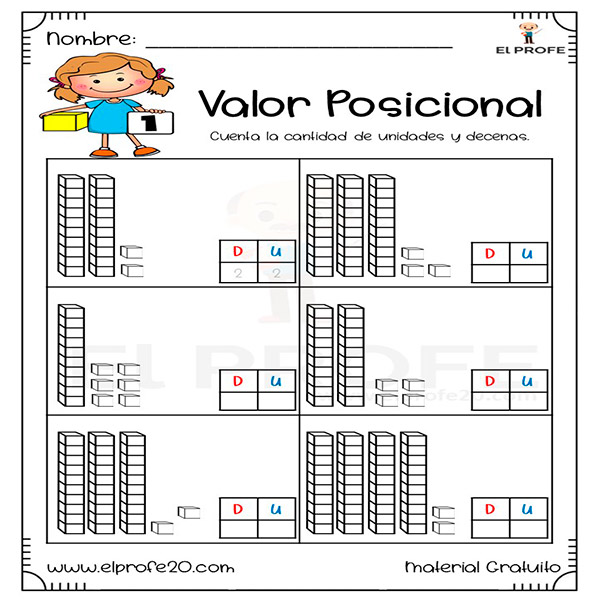 Hojas De Trabajo De Valor Posicional: Unidades, Decenas Y Centenas