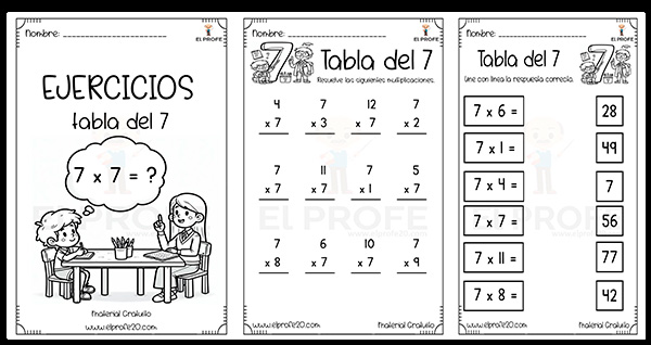 Tabla del 7 | Elprofe20.com