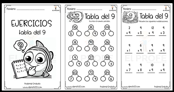 Tabla del 9 | Elprofe20.com