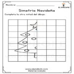 Fichas de ejercicios de simetría navideña