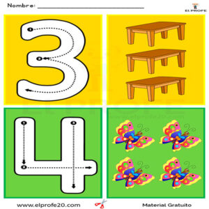 Flashcards imprimibles de los números para niños