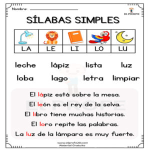 Cuadernillo vamos a aprender las sílabas simples